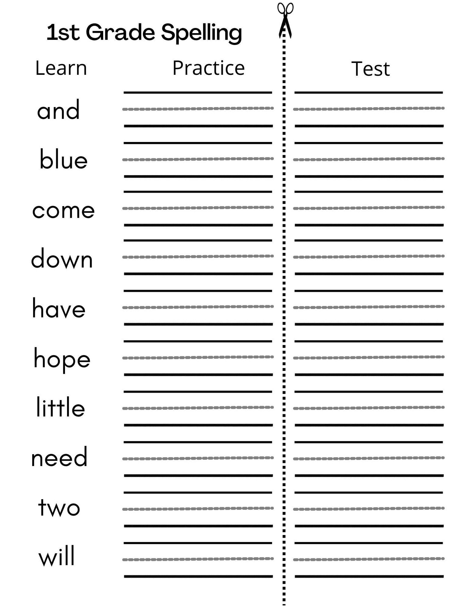 8 Printable First Grade Spelling - Writing - Worksheets - Etsy