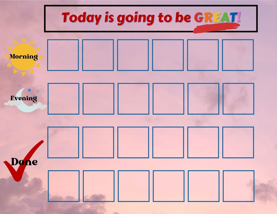 Printable Kids Daily Responsibilities Chart, Daily Routine, Chore Chart ...