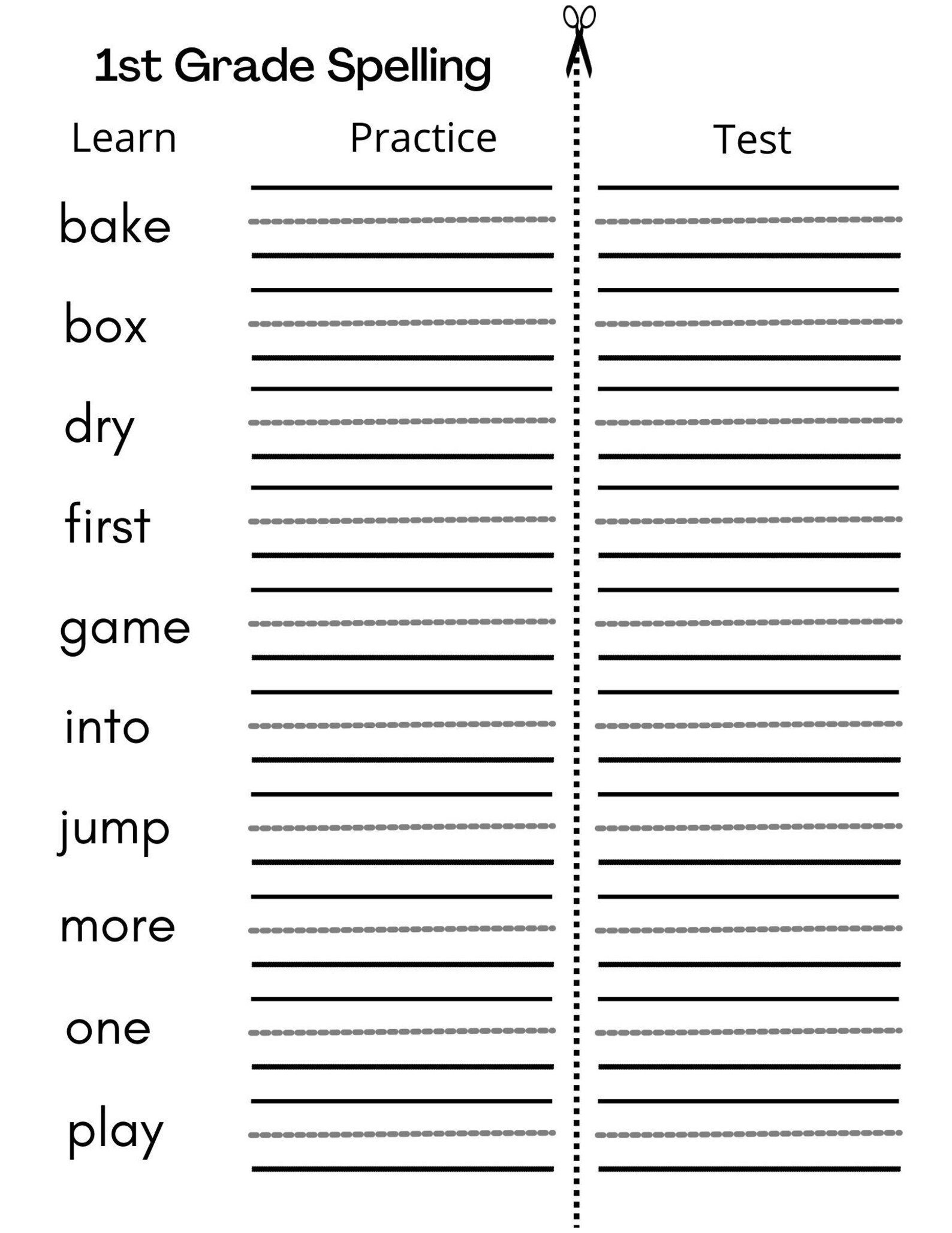 8 Printable First Grade Spelling - Writing - Worksheets - Etsy