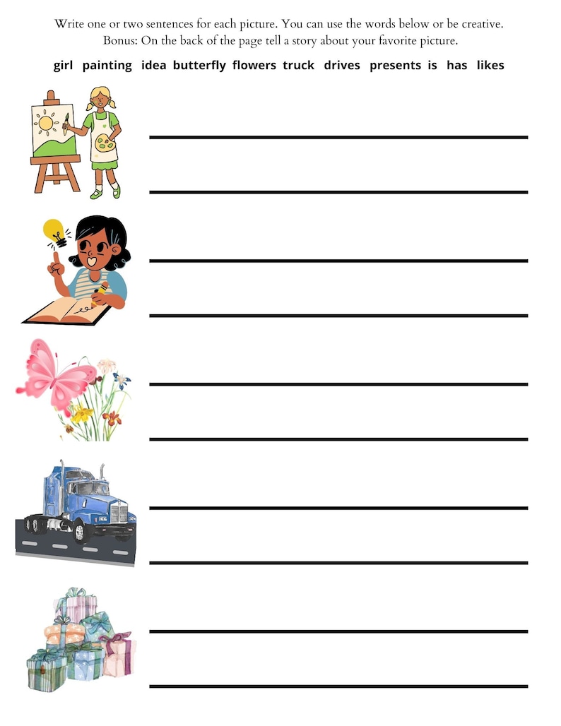 Creative Sentence Writing Picture Prompts-1st Through 3rd Grade-writing ...