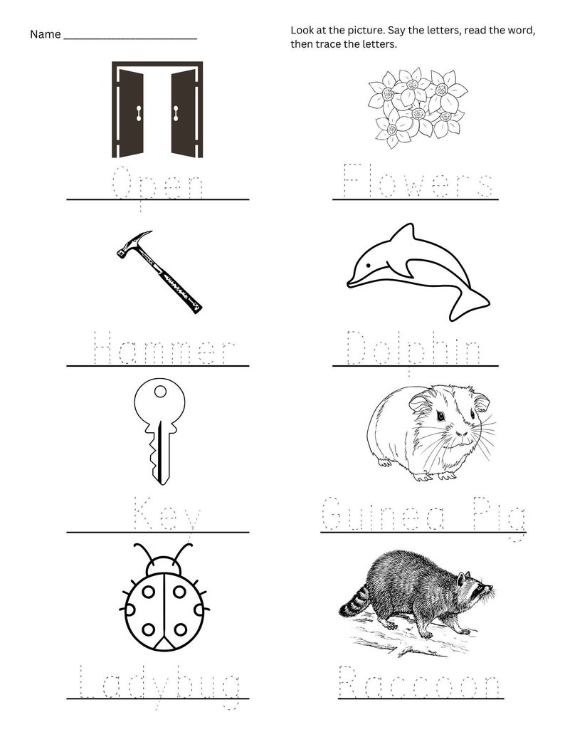 Trace the Letters-writing-spelling-printable Worksheets, A-Z, Capital ...