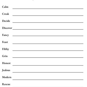 First Grade Vocabulary Worksheets With Definitions-sentence Writing ...