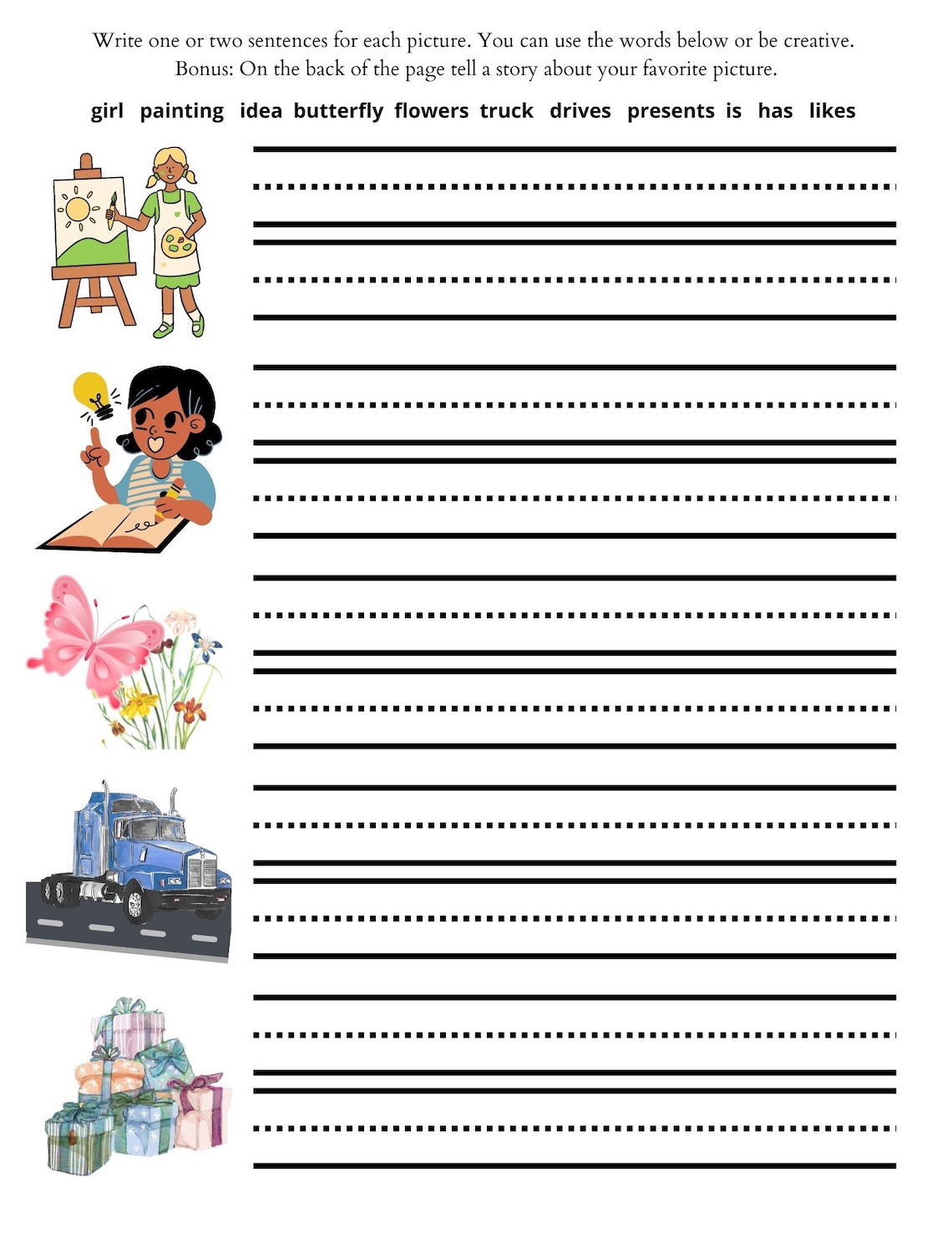 Creative Sentence Writing Picture Prompts-1st Through 3rd Grade-writing ...