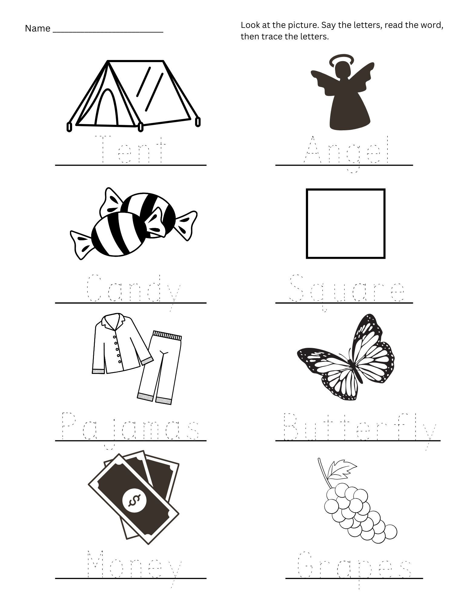 Trace the Letters-writing-spelling-printable Worksheets, A-Z, Capital ...