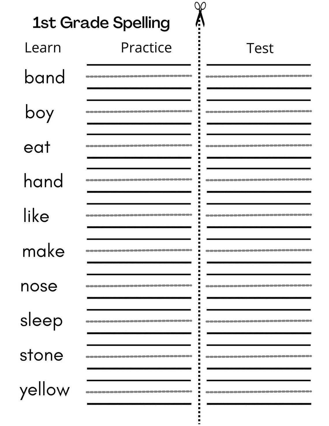 8 Printable First Grade Spelling - Writing - Worksheets - Etsy