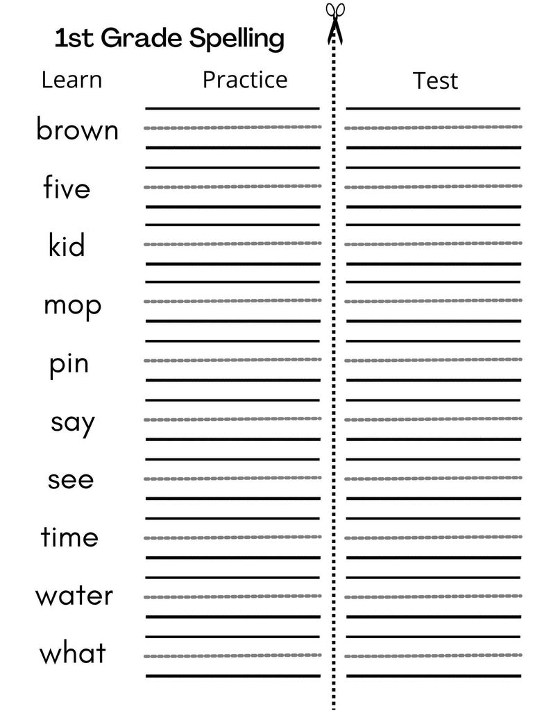 8 Printable First Grade Spelling - Writing - Worksheets - Etsy