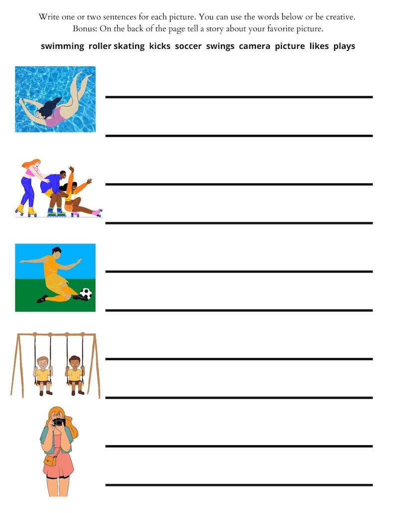 Creative Sentence Writing Picture Prompts-1st Through 3rd Grade-writing ...