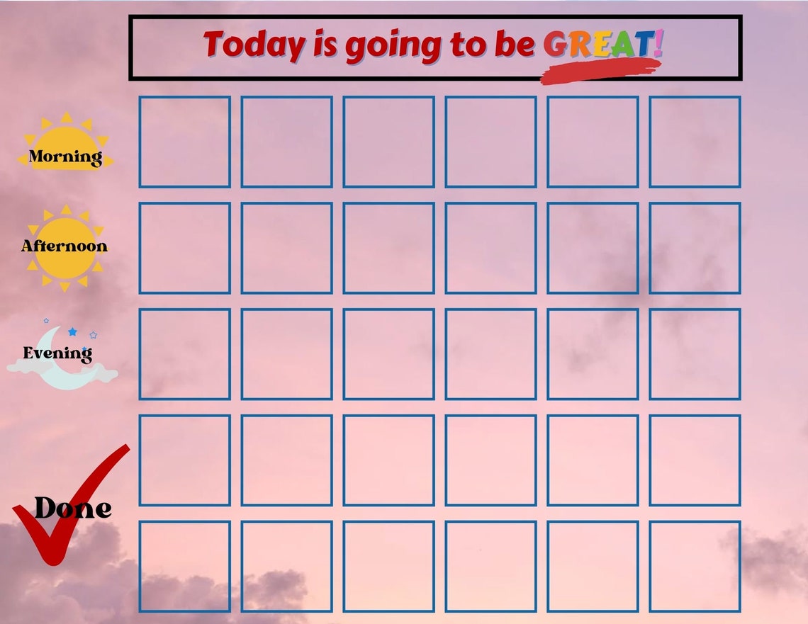 Printable Kids Daily Responsibilities Chart, Daily Routine, Chore Chart ...