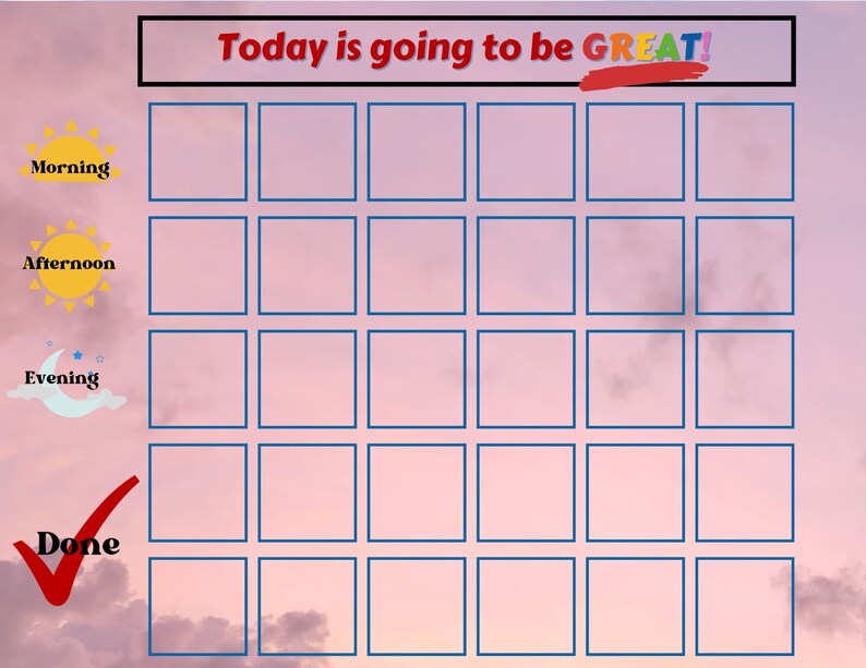 Printable Kids Daily Responsibilities Chart, Daily Routine, Chore Chart ...