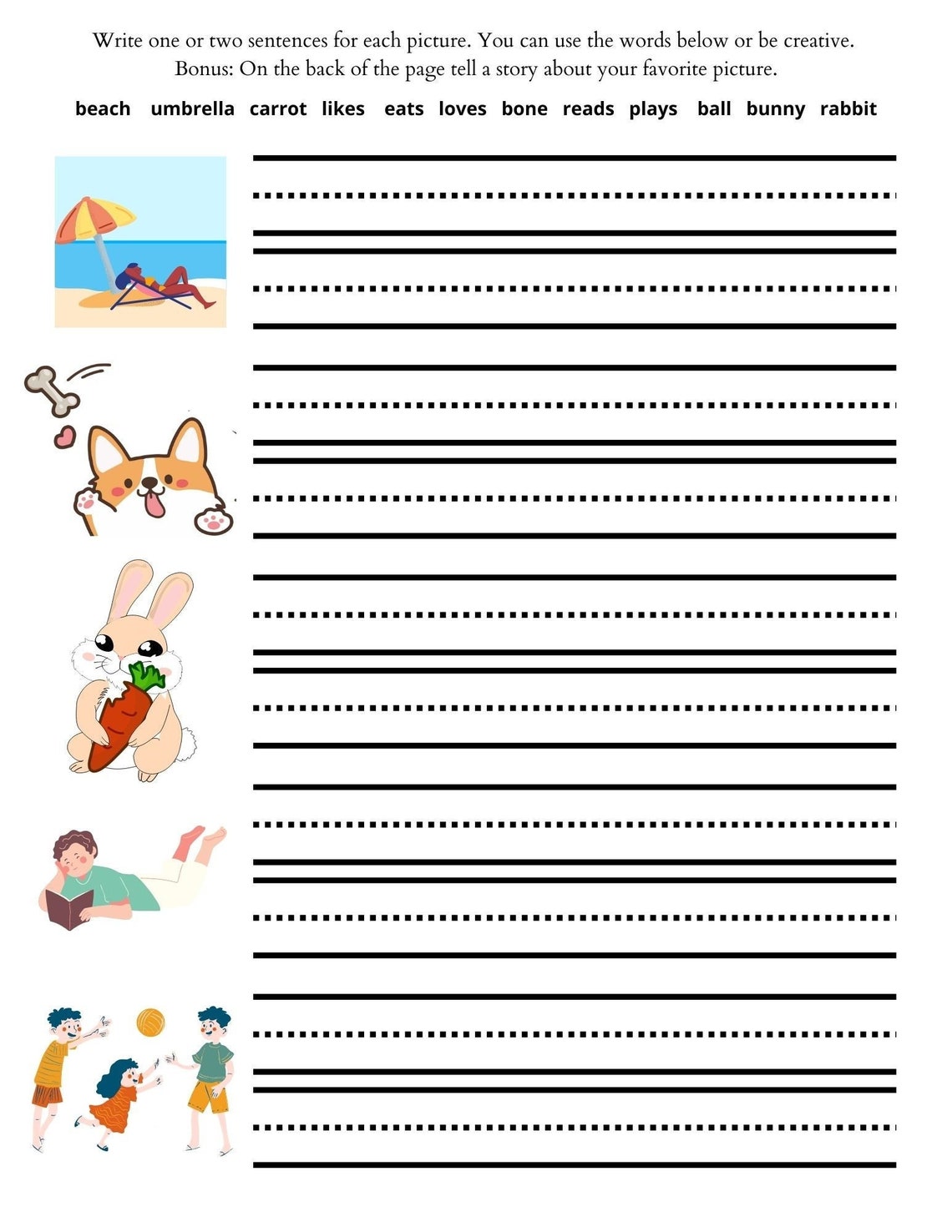 Creative Sentence Writing Picture Prompts-1st Through 3rd Grade-writing ...