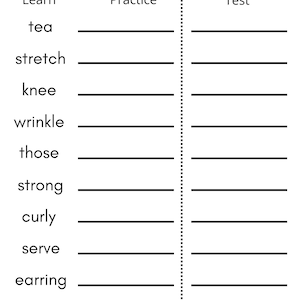 8 Printable Third Grade Spelling - Writing - Spelling Test - Etsy