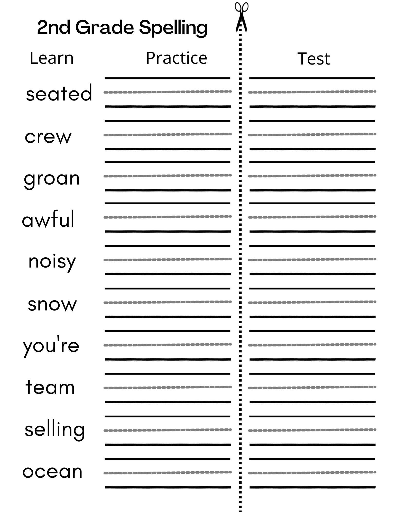 8 Printable Second Grade Writing Spelling Worksheets Spelling Test 8 Printable Second Grade Writing Spelling Worksheets Spelling Test