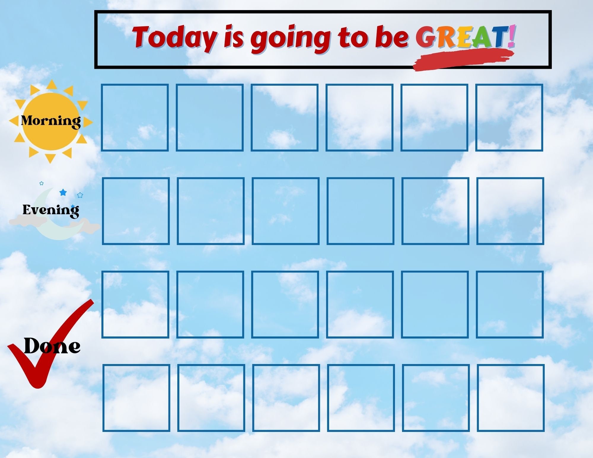 Printable Kids Daily Responsibilities Chart, Daily Routine, Chore Chart ...