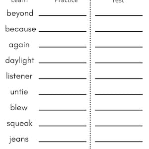 8 Printable Third Grade Spelling - Writing - Spelling Test - Etsy