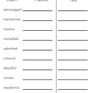 10 Printable Fifth Grade Spelling - Writing - Spelling Test - Etsy