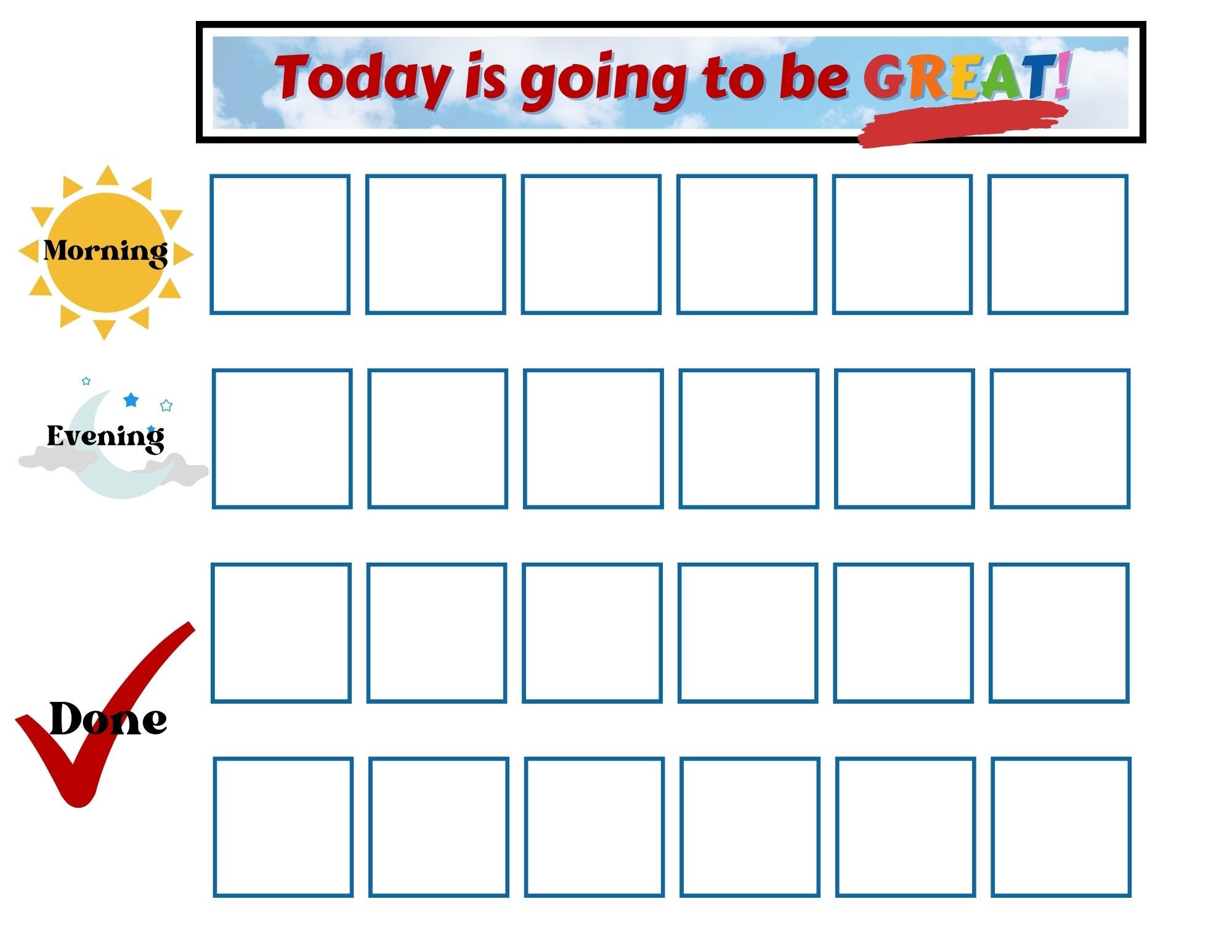 Printable Kids Daily Responsibilities Chart, Daily Routine, Chore Chart ...