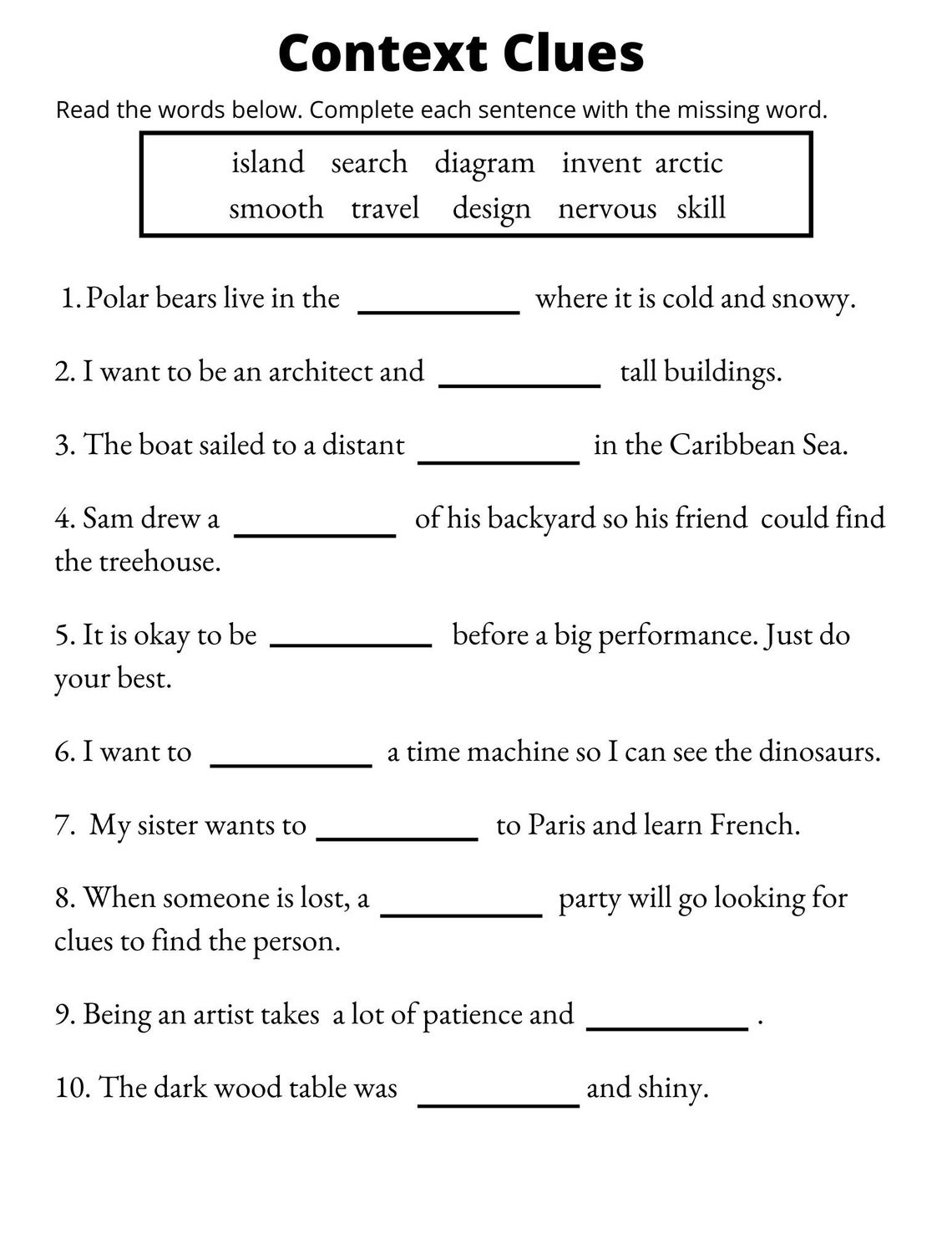 Context Clues Worksheets Vocabulary Printable 1st Through 3rd Context Clues Worksheets Vocabulary Printable 1st Through 3rd