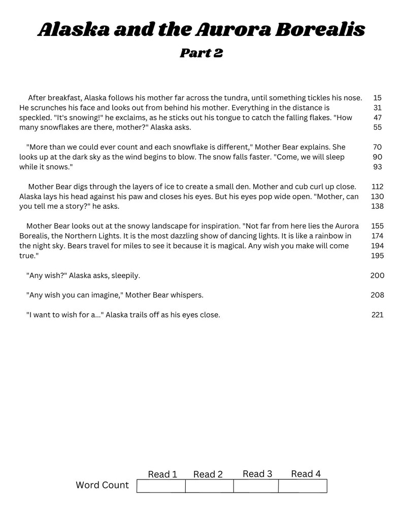 1st Through 4th Grade Reading Fluency and Comprehension Worksheets - Etsy