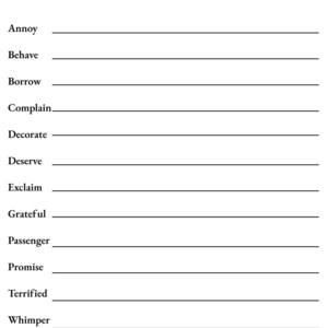First Grade Vocabulary Worksheets With Definitions-sentence Writing ...