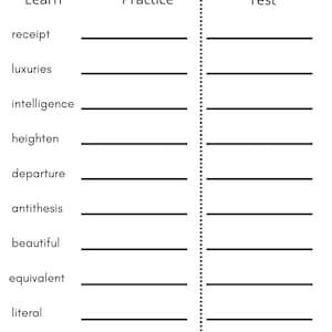 10 Printable Fifth Grade Spelling - Writing - Spelling Test - Etsy