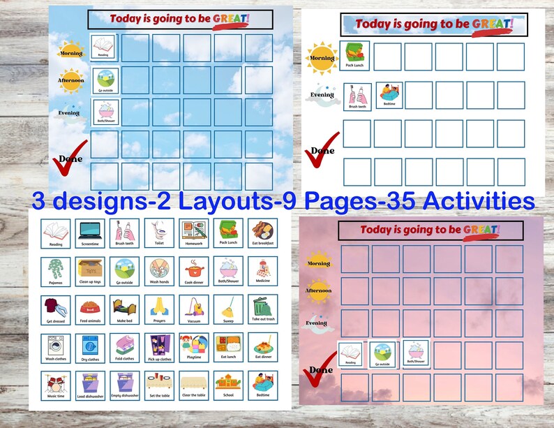 Printable Kids Daily Responsibilities Chart, Daily Routine, Chore Chart ...