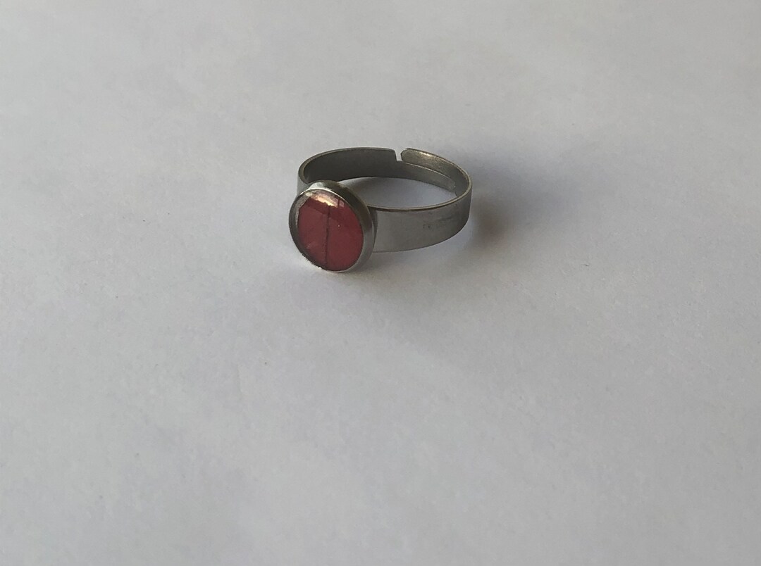 Small, Bright Red Burning Bush Leaf Adjustable Ring - Etsy
