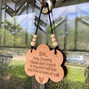 SHHHH Baby Sleeping Door Sign - Etsy