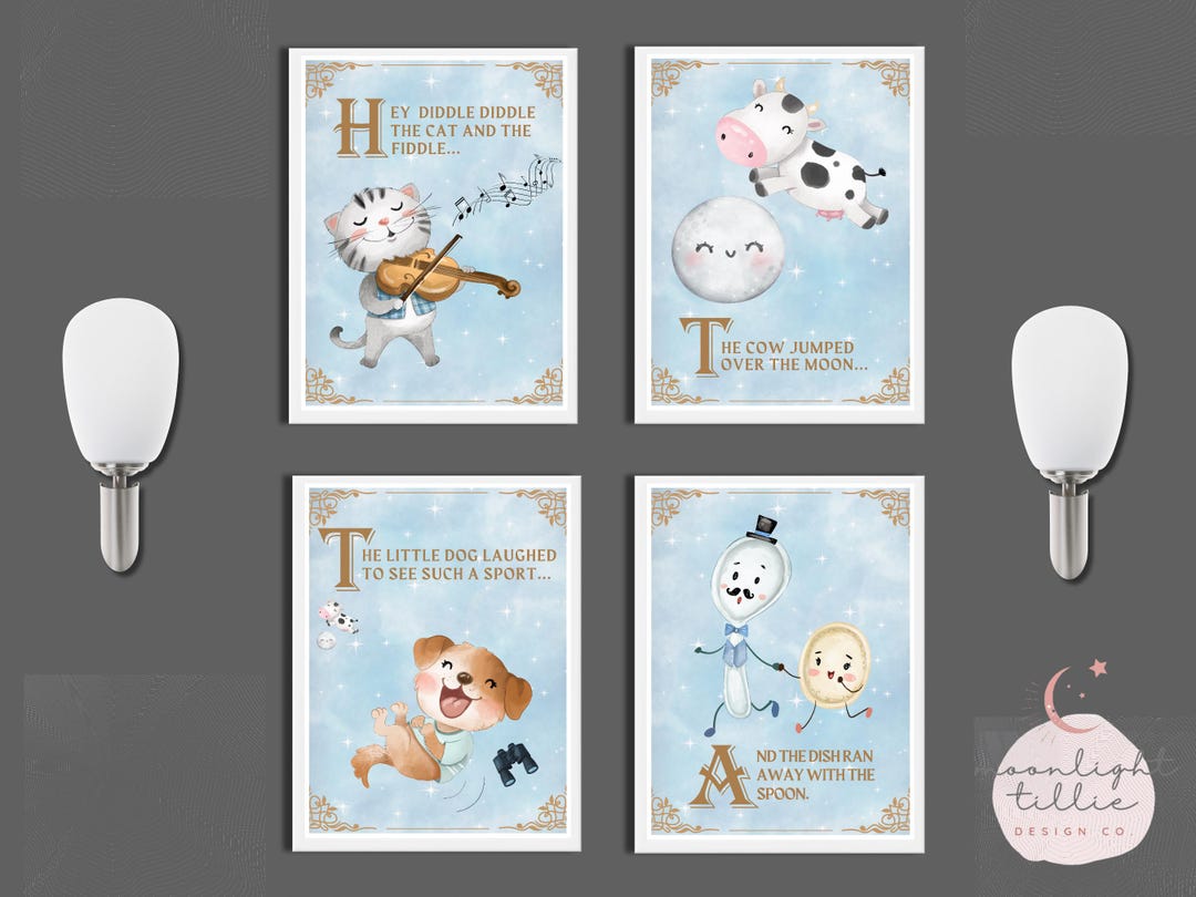 Hey DIDDLE DIDDLE the Cat and the Fiddle Nursery Wall Art, Printable ...