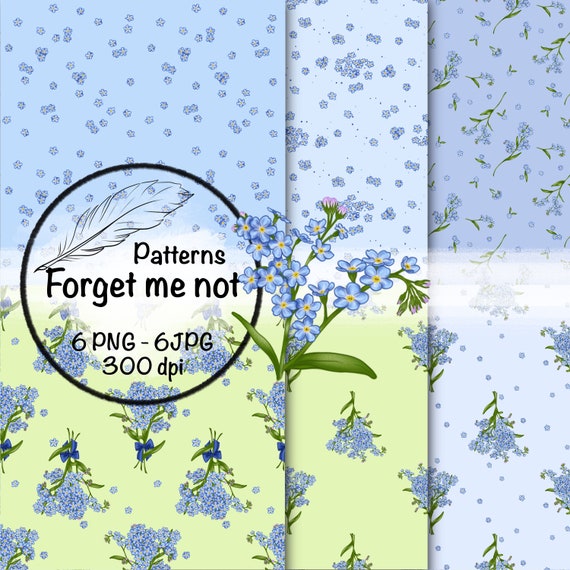 Forget-me-not Blue Flowers Png Digital Download Design - Etsy