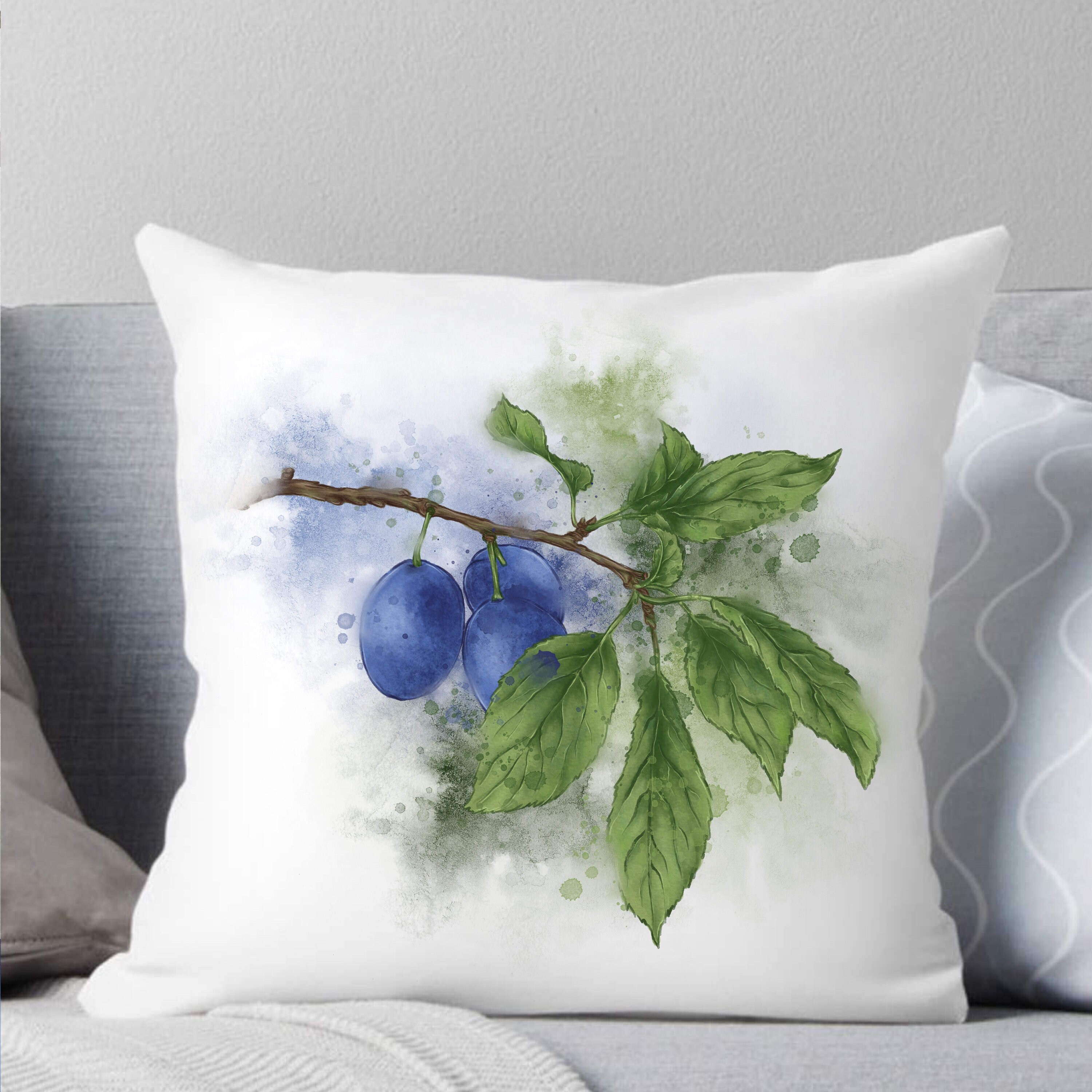 Plums, Blue Plums, Png, Digital, Tree Branch, Design, Drawing, Digital ...
