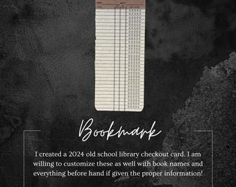 Personalized, Library Check-out Card Baby Shower Bookmark Favors - Etsy
