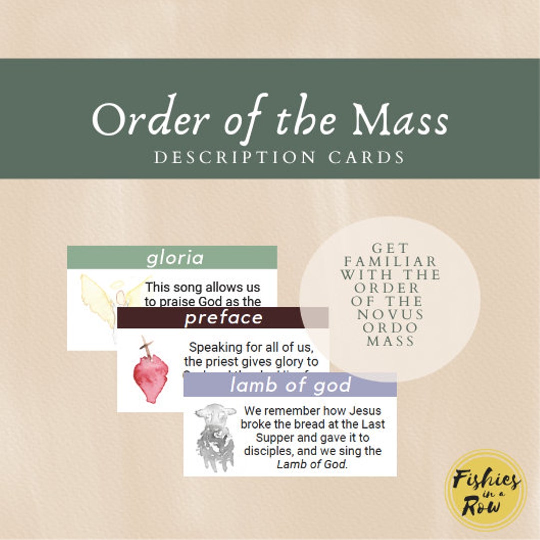 Order of the Catholic Mass for Kids - Etsy