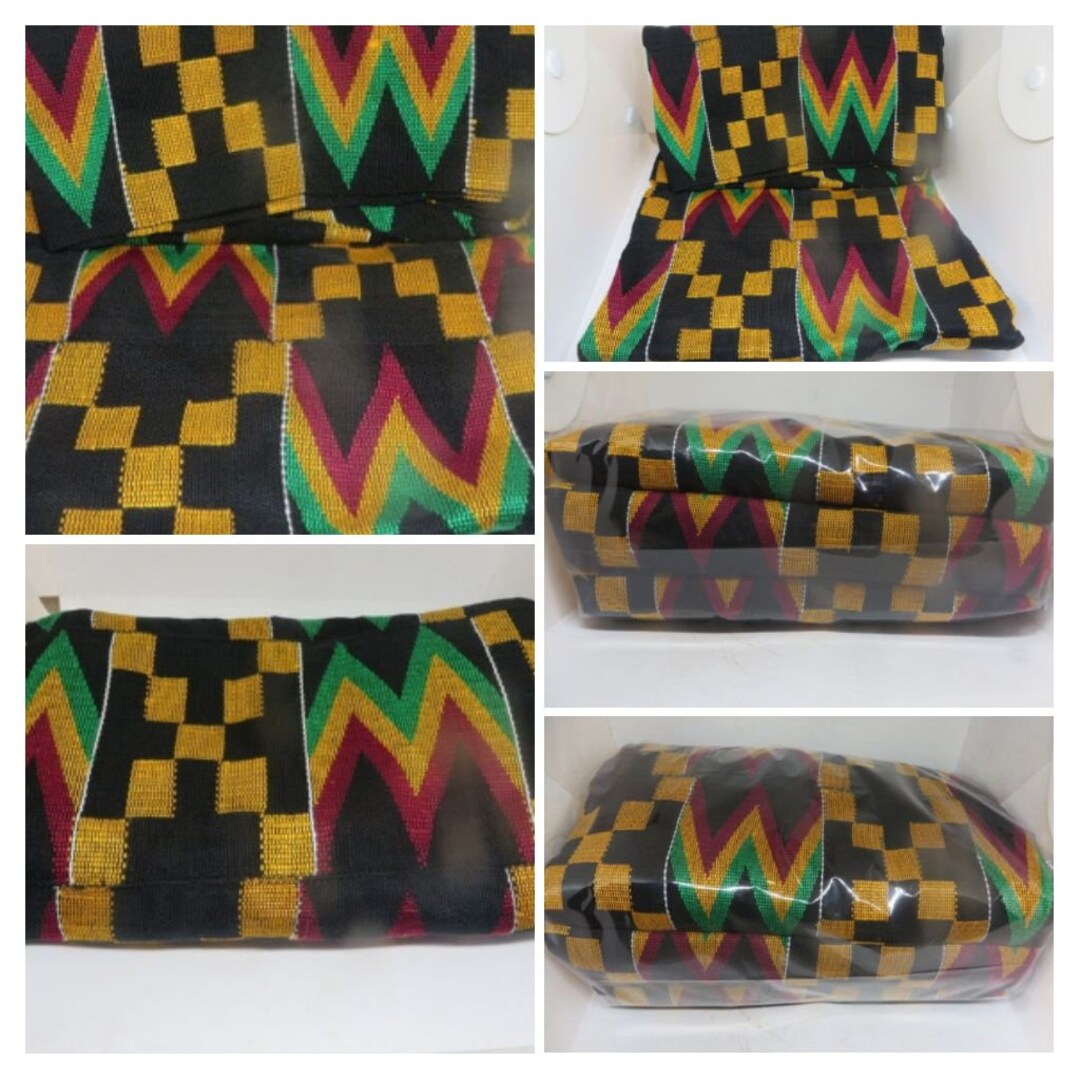 Authentic Ghanaian Kente Cloth Asante nkrumah-fathia Kente Black Red ...