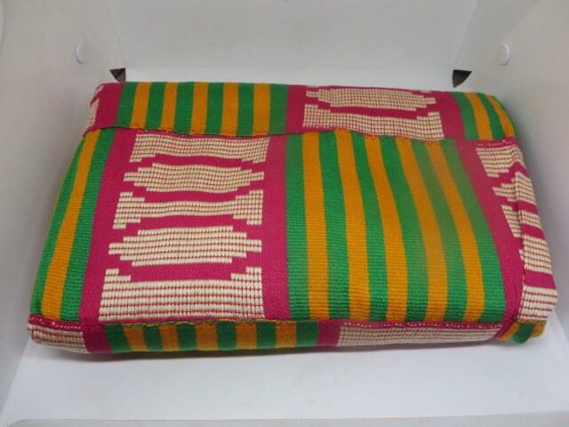 Authentic Ghanaian Kente Cloth Asante queen Kente Fabric Royal Pink ...