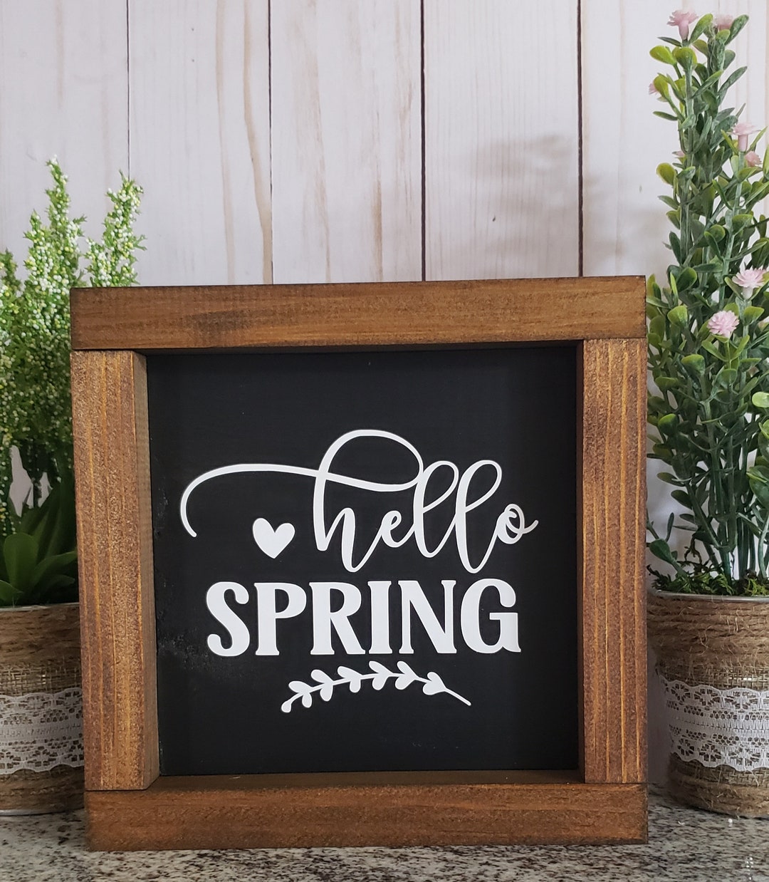 Hello Spring, Hello Spring Wood Sign, Spring Decor, Tiered Tray Decor ...