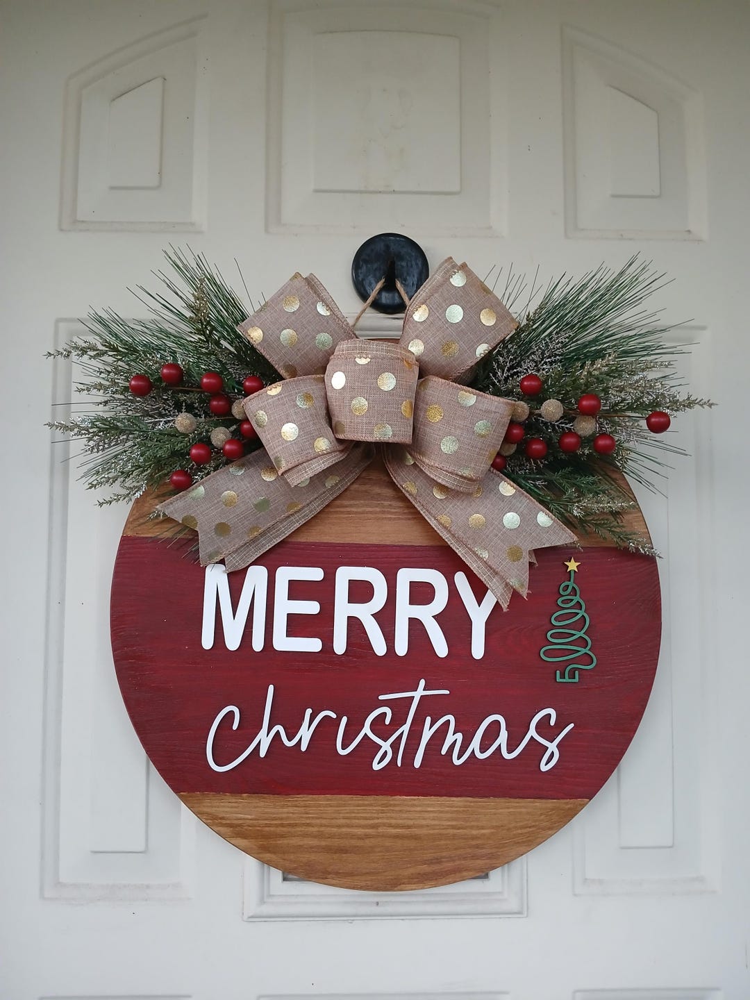 Christmas Door Hanger, Merry Christmas Door Hanger, Holiday Door Hanger ...