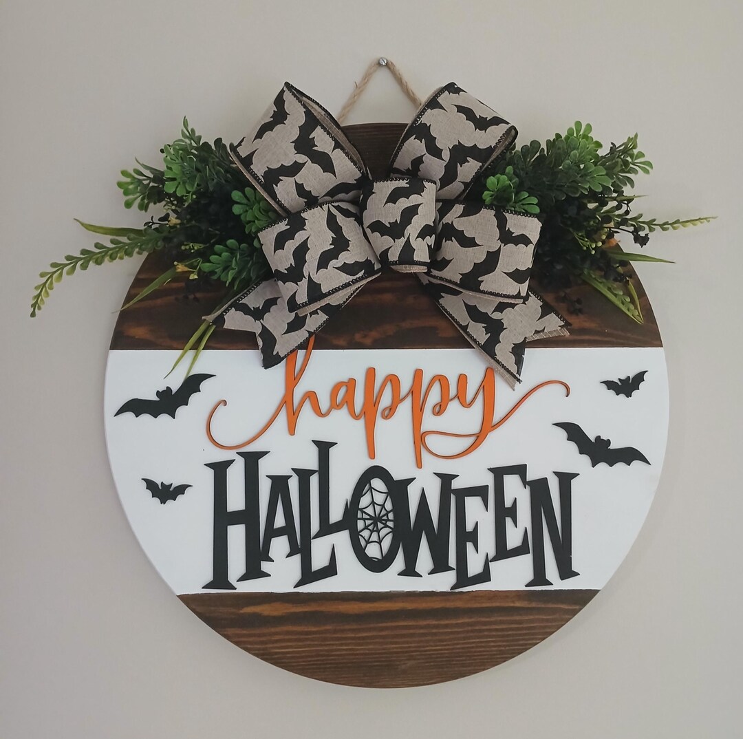 Halloween Door Hanger Happy Halloween Door Hanger 3D Halloween Door ...