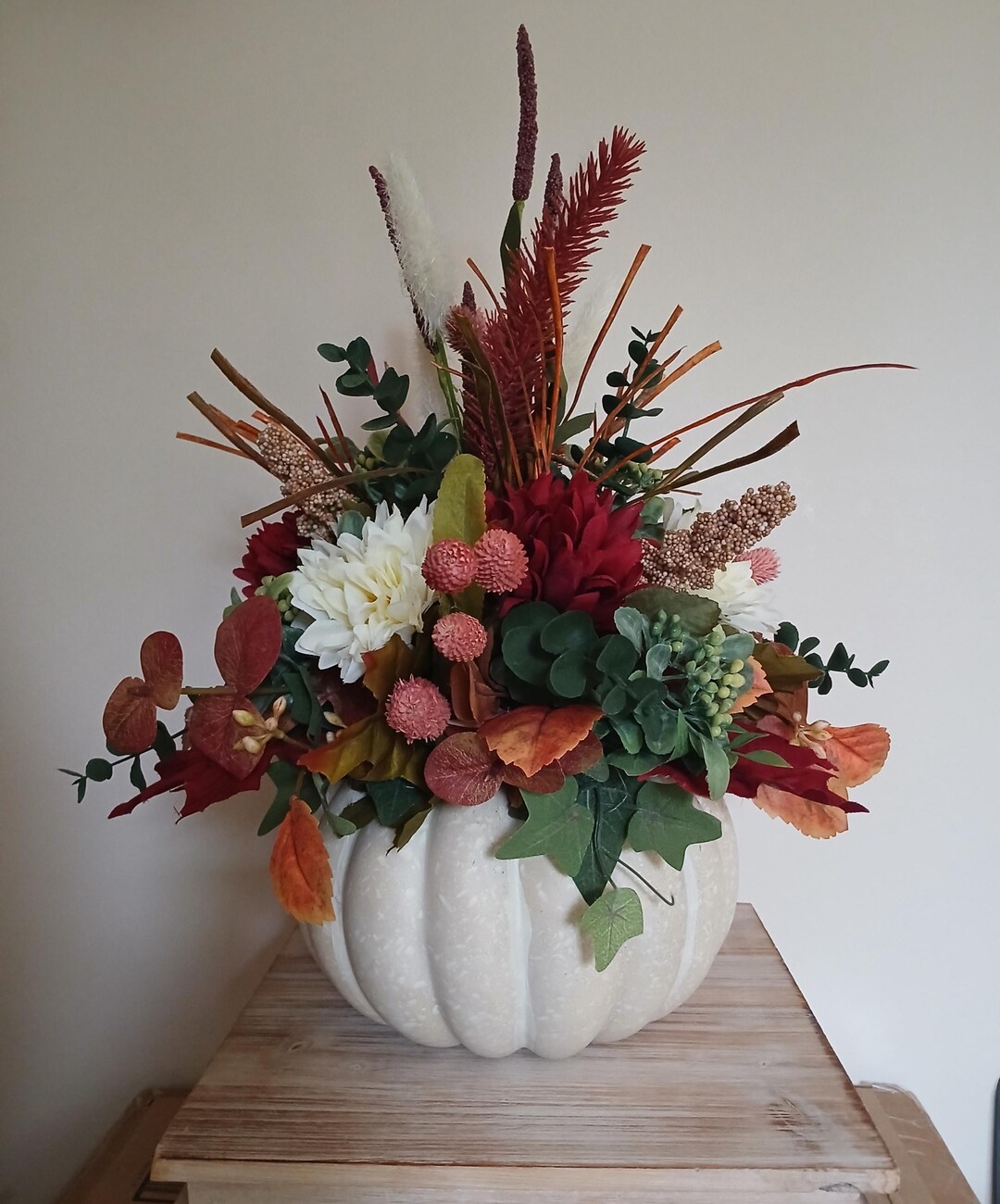 Fall Centerpiece, Fall Flower Arrangement, Fall Pumpkin Centerpiece ...