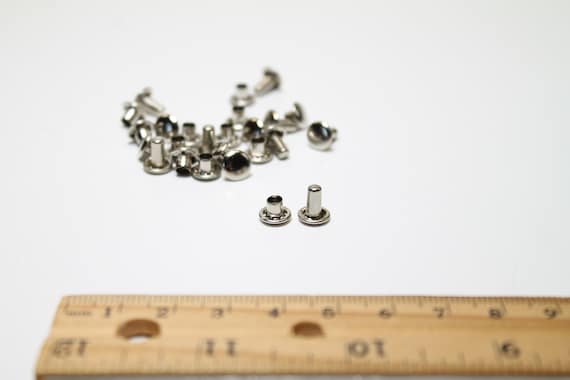 Solid Brass Rivets Fasteners Double Cap Sets Nickel or - Etsy