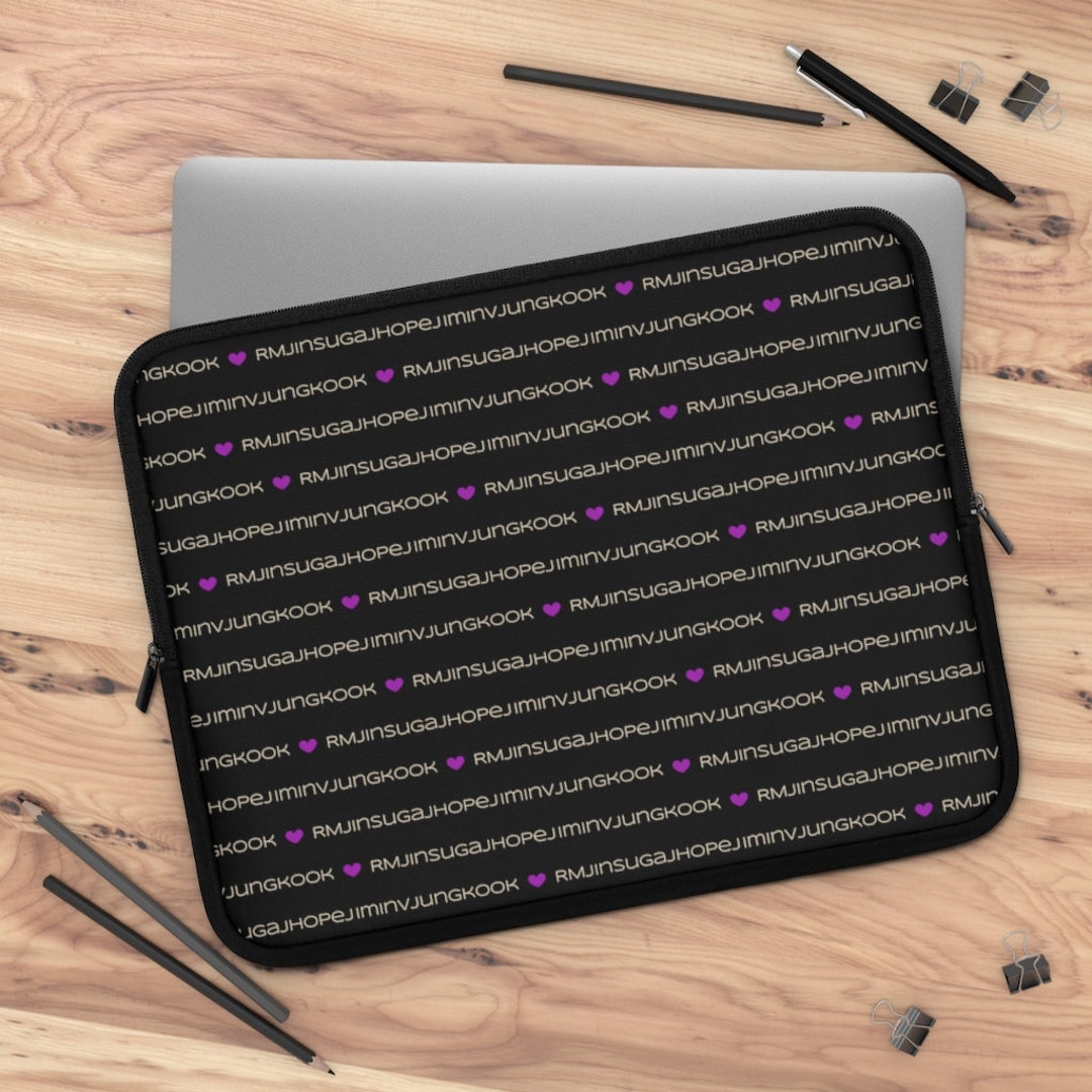 BTS Laptop Sleeve 5 Sizes Ot7 Bangtan Names Tablet Sleeve Minimalist ...