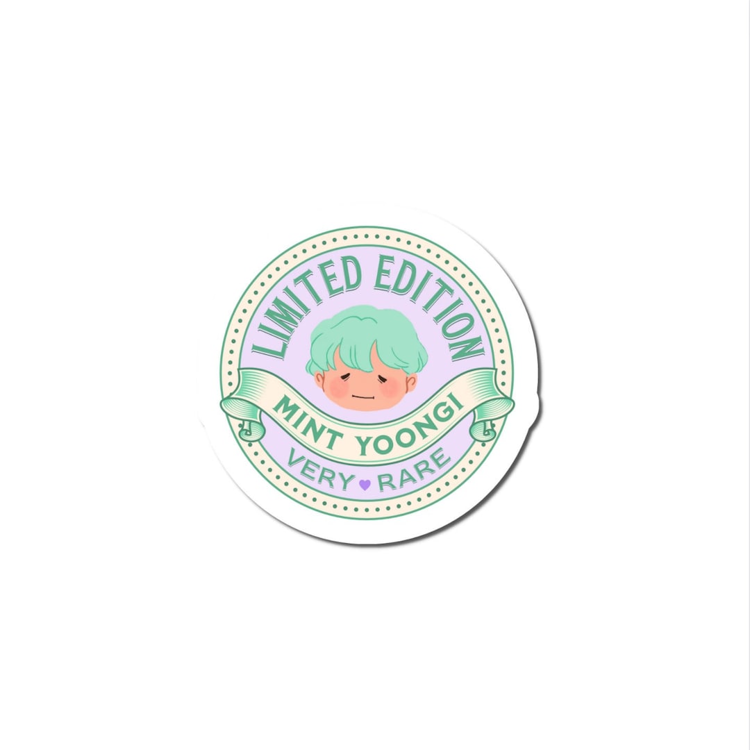 Mint Yoongi Sticker | BTS Inspired Sticker | Suga Min Yoongi | Cute ...