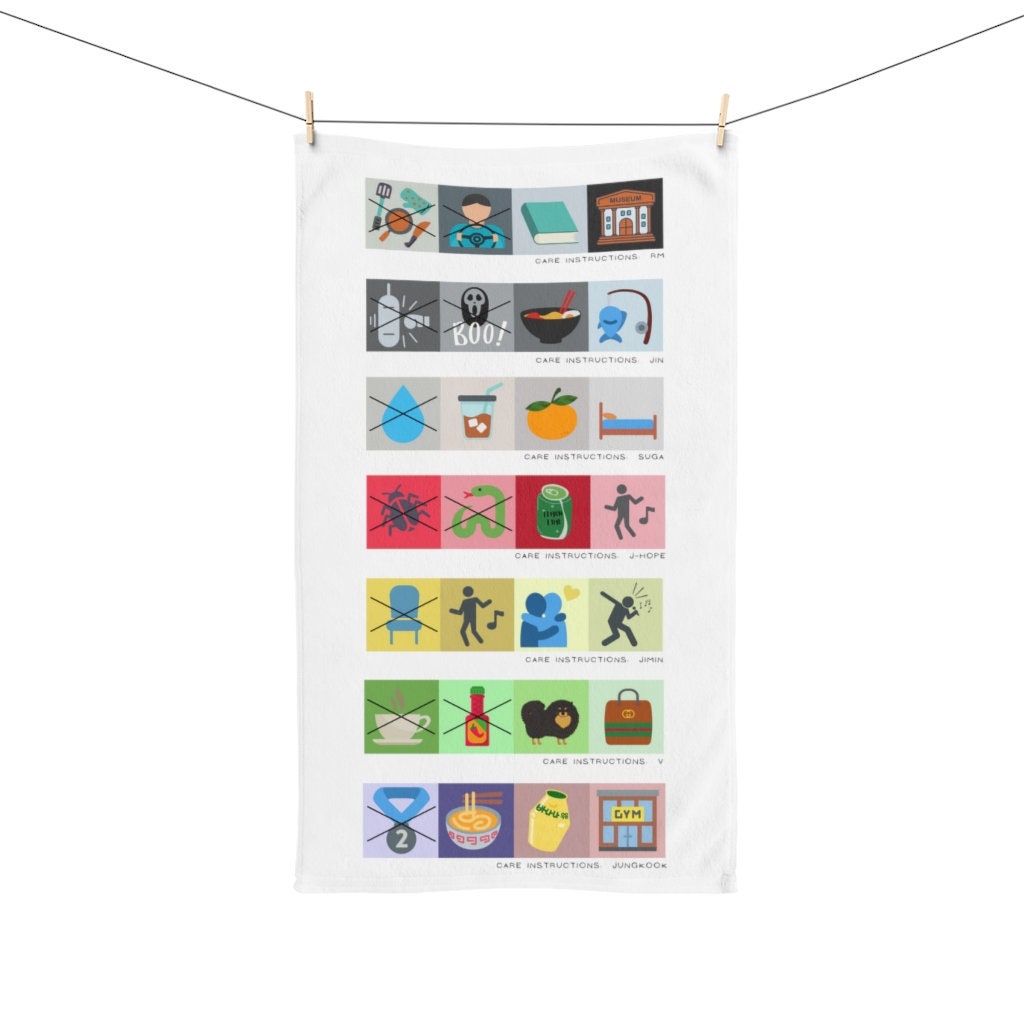 BTS Kitchen Towel BTS Merch unofficial Kitchen Towel Ot7 - Etsy