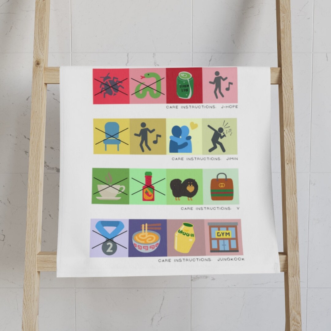 BTS Kitchen Towel BTS Merch unofficial Kitchen Towel Ot7 Care ...