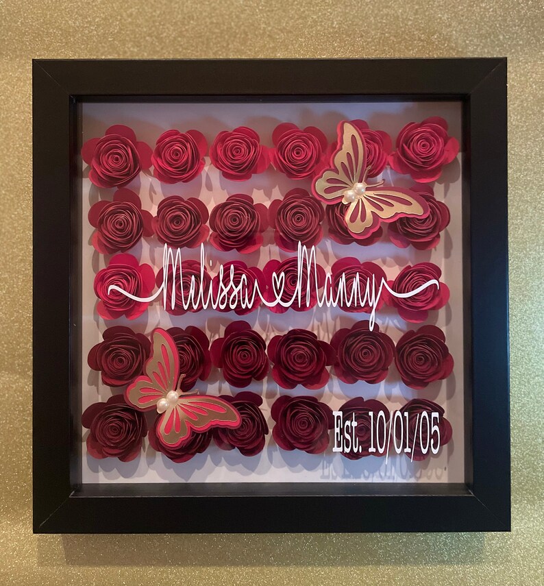 Personalize Rose Shadow Box - Etsy