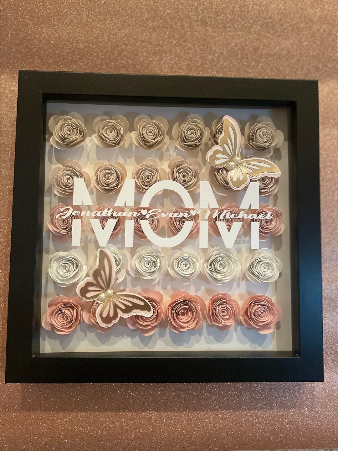 Personalize Rose Shadow Box - Etsy