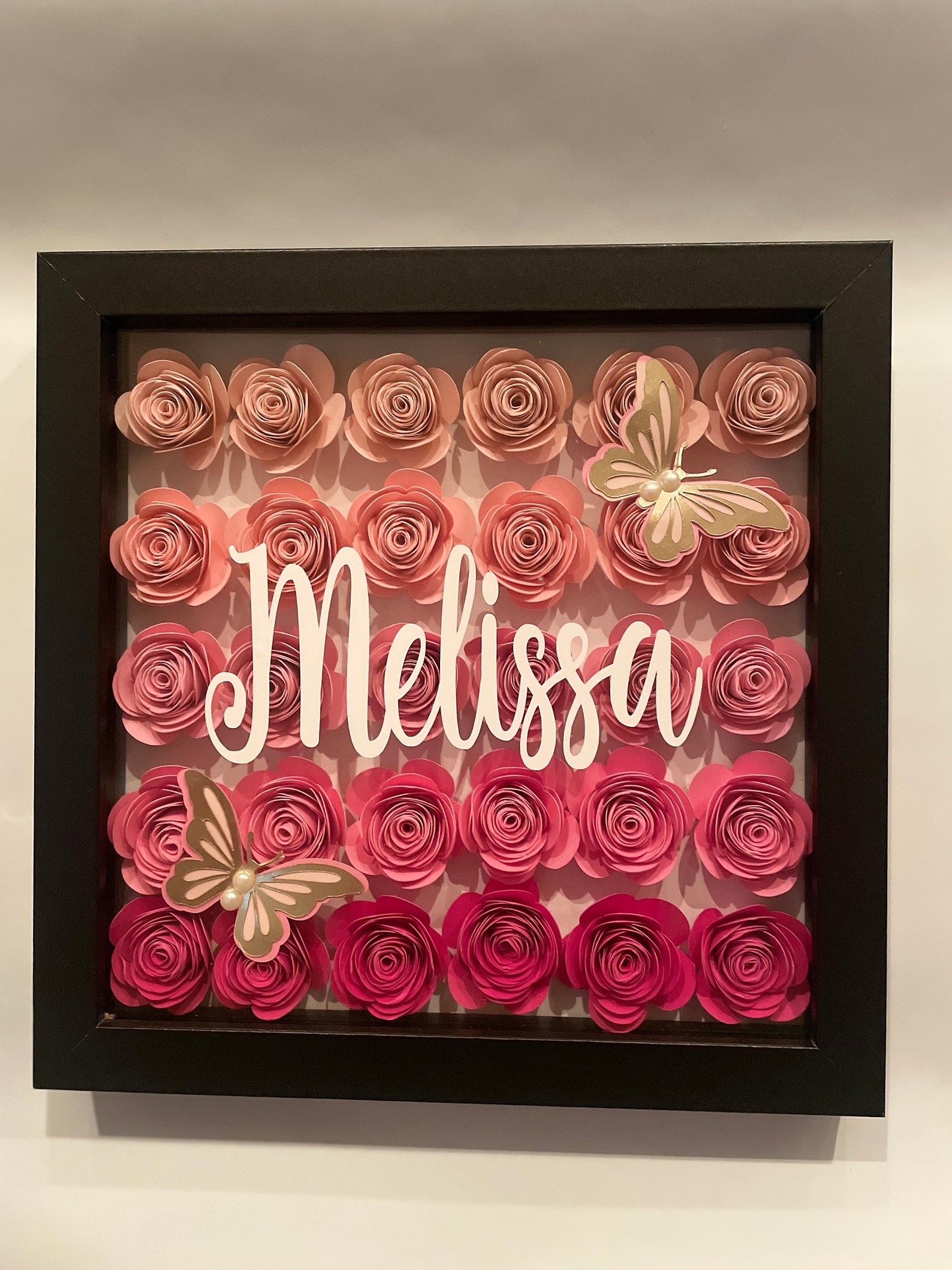 Personalize Rose Shadow Box - Etsy