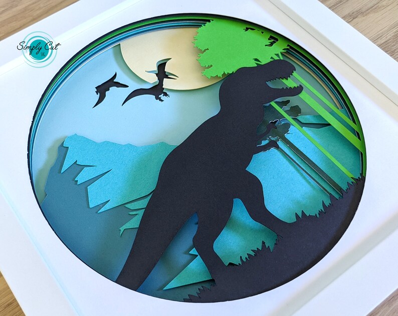 3D Dinosaur Shadow Box T-rex Clipart Nursery Decor Layered - Etsy