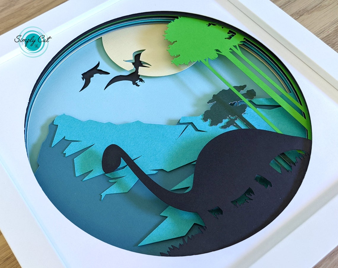 3D Dinosaur Shadow Box Double Bundle Brontosaurus and T-rex - Etsy