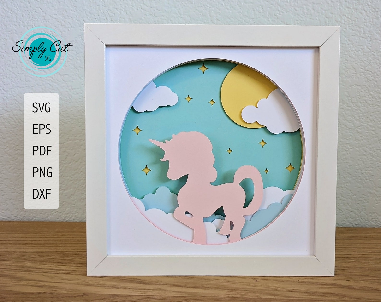 3D Unicorn Shadow Box Unicorn Clipart Nursery Decor - Etsy