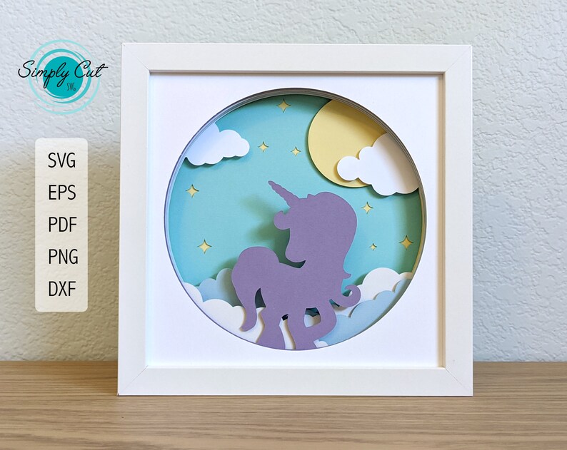 3D Unicorn Shadow Box Unicorn Clipart Nursery Decor - Etsy